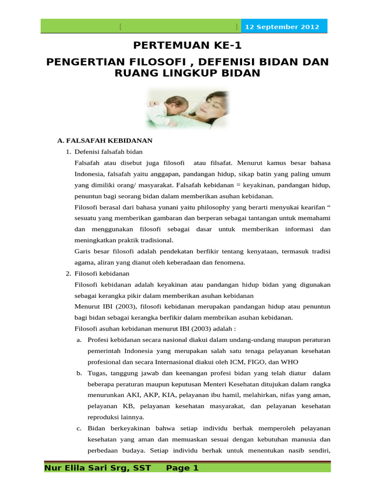 Filosofi dan Ruang Lingkup Kebidanan | PDF