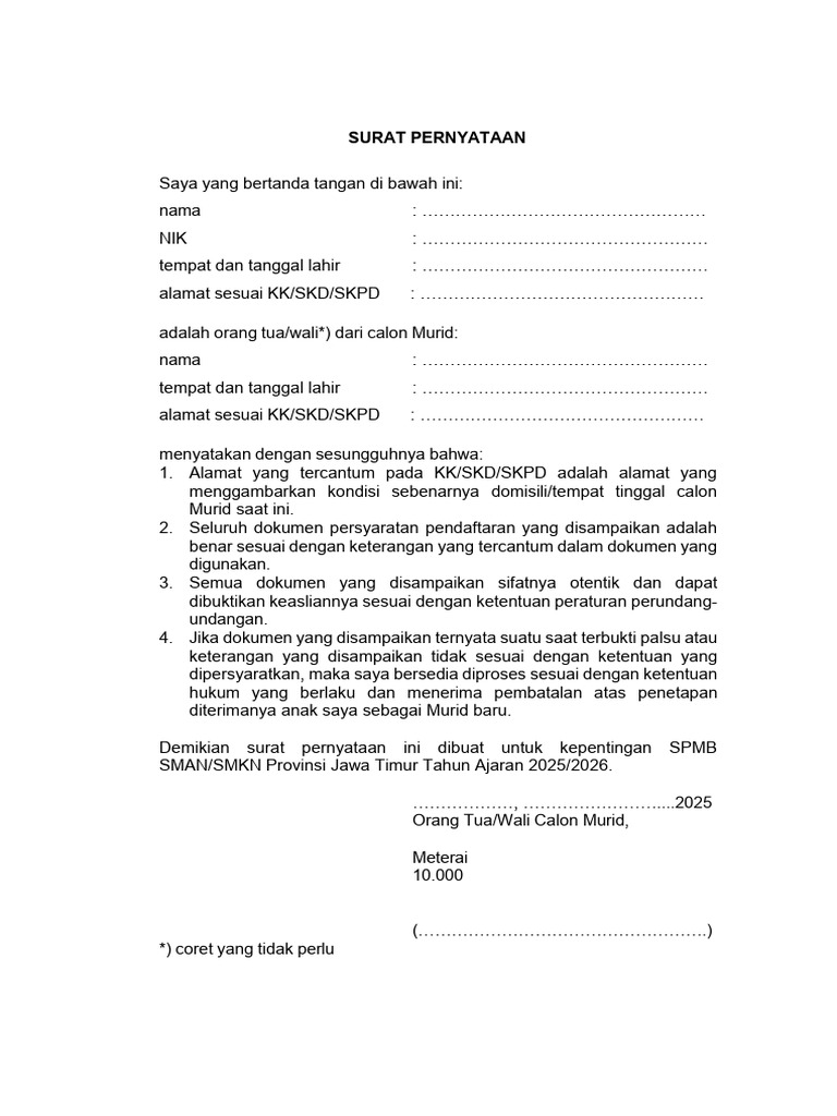 Lampiran Surat Pernyataan | PDF