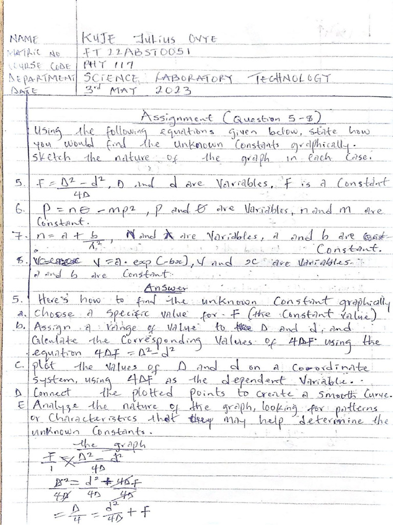 Kuje Julius Ovye (Phy117) | PDF