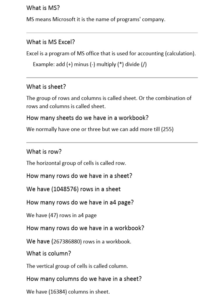 Definition Excel | PDF