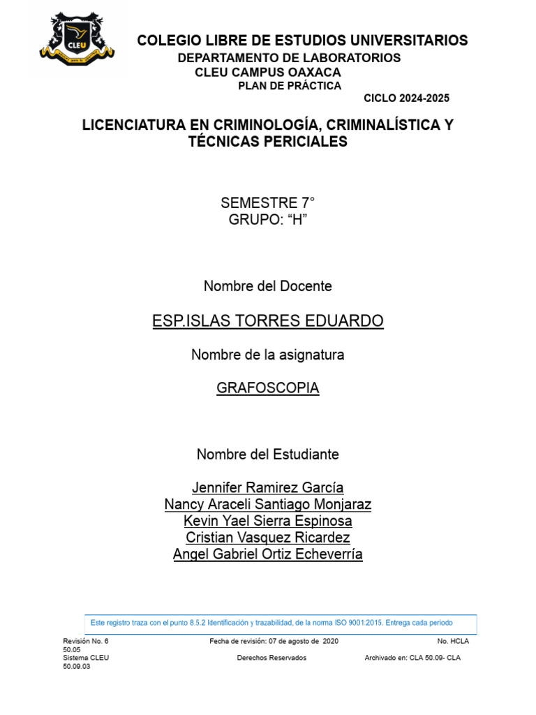 Practca 6 | PDF | Laboratorios | Ciencia forense