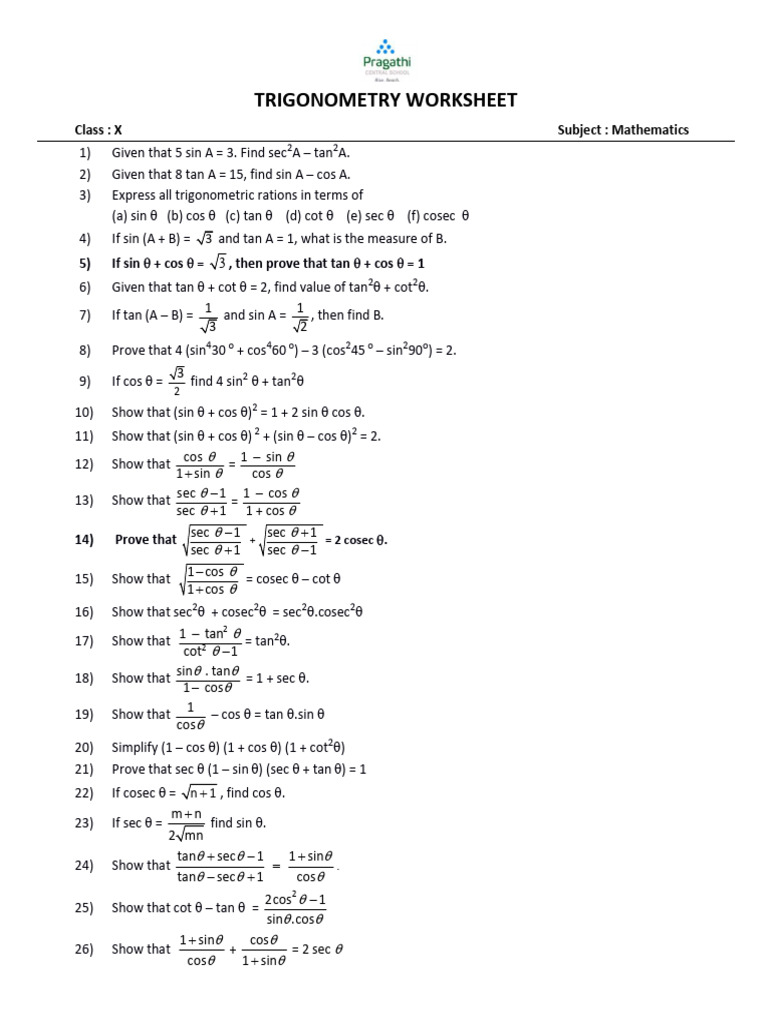 10 Trigonometry - PDF Latest | PDF | Trigonometry | Geometric Measurement