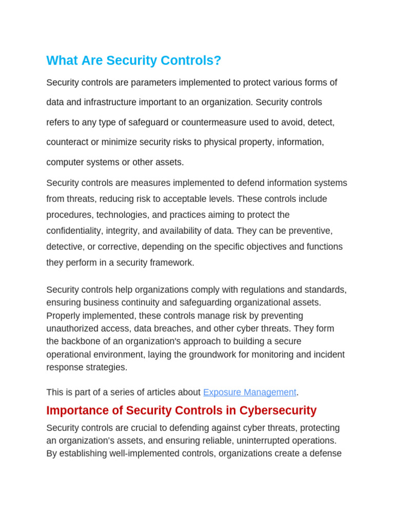 What Are Security Controls | PDF | Information Security | Computer Security