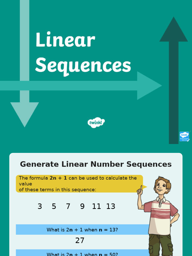 t2 M 2299 Year 6 Linear Sequences Powerpoint Ver 1 | PDF | Mathematics | Mathematical Analysis