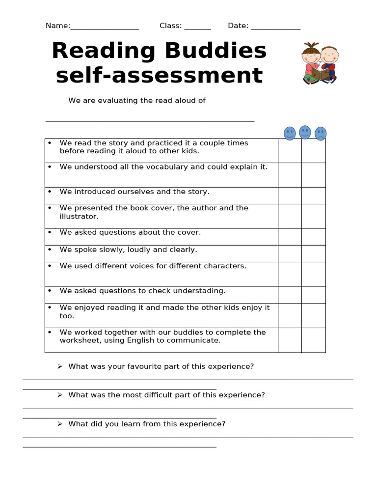 Reading Buddies Self-Assessment Guide | PDF
