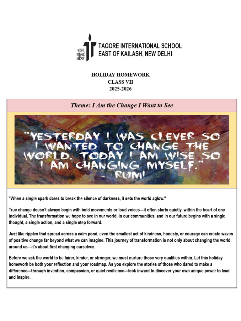 Holiday Homework Grade 7 | PDF | Science | Water