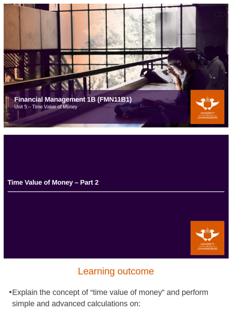 FMN1B Unit 5 TVM Slides Part 2 2024 | PDF | Time Value Of Money | Present Value
