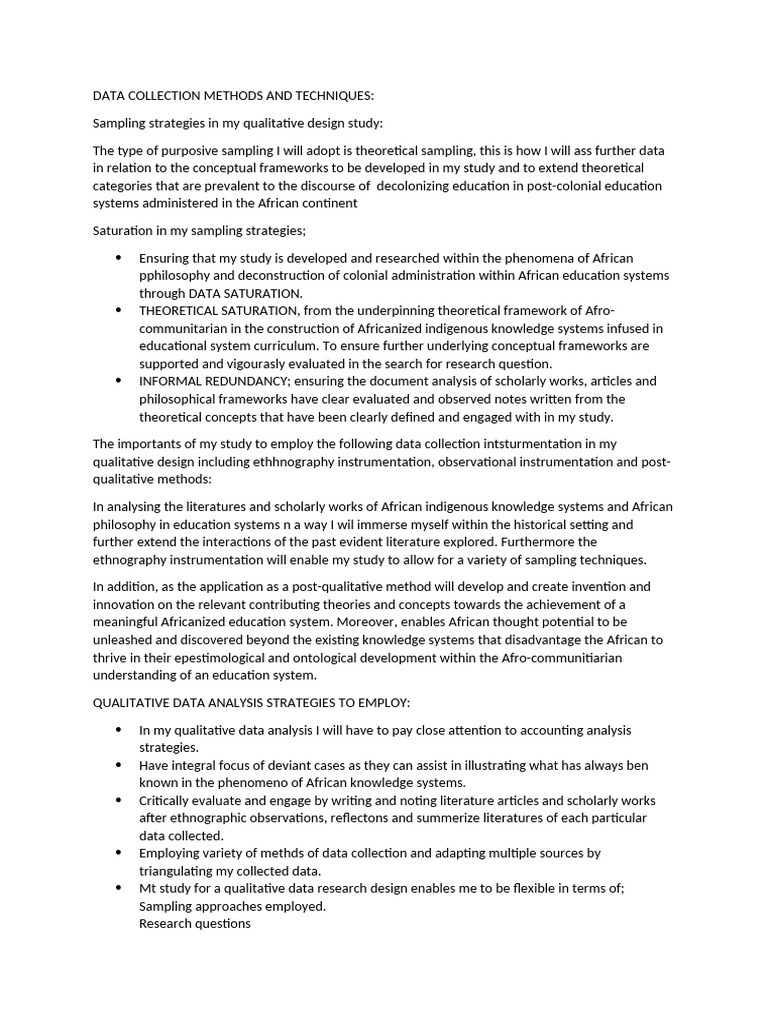 DATA COLLECTION METHODS AND TECHNIQUES and criterion for good and valid research. | PDF ...