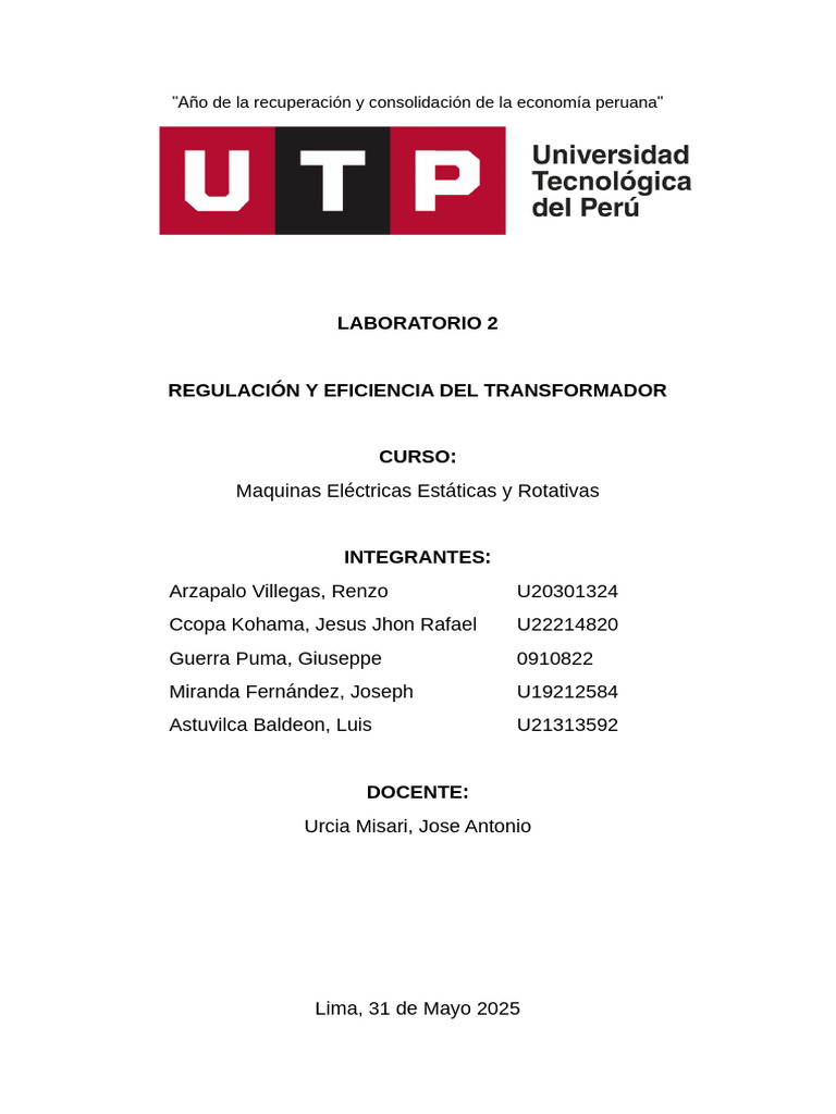 Laboratorio 2 - Maquinas Electricas | PDF | Transformador | voltaje
