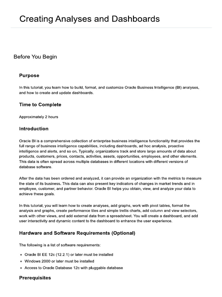 Creating Analyses and Dashboards | PDF