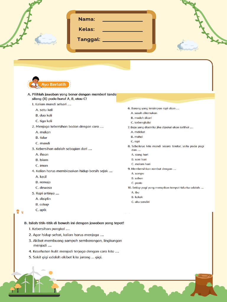 Latihan Soal Mengubah Bentuk Energi Lembar Kerja Kuning Dan Hijau ...
