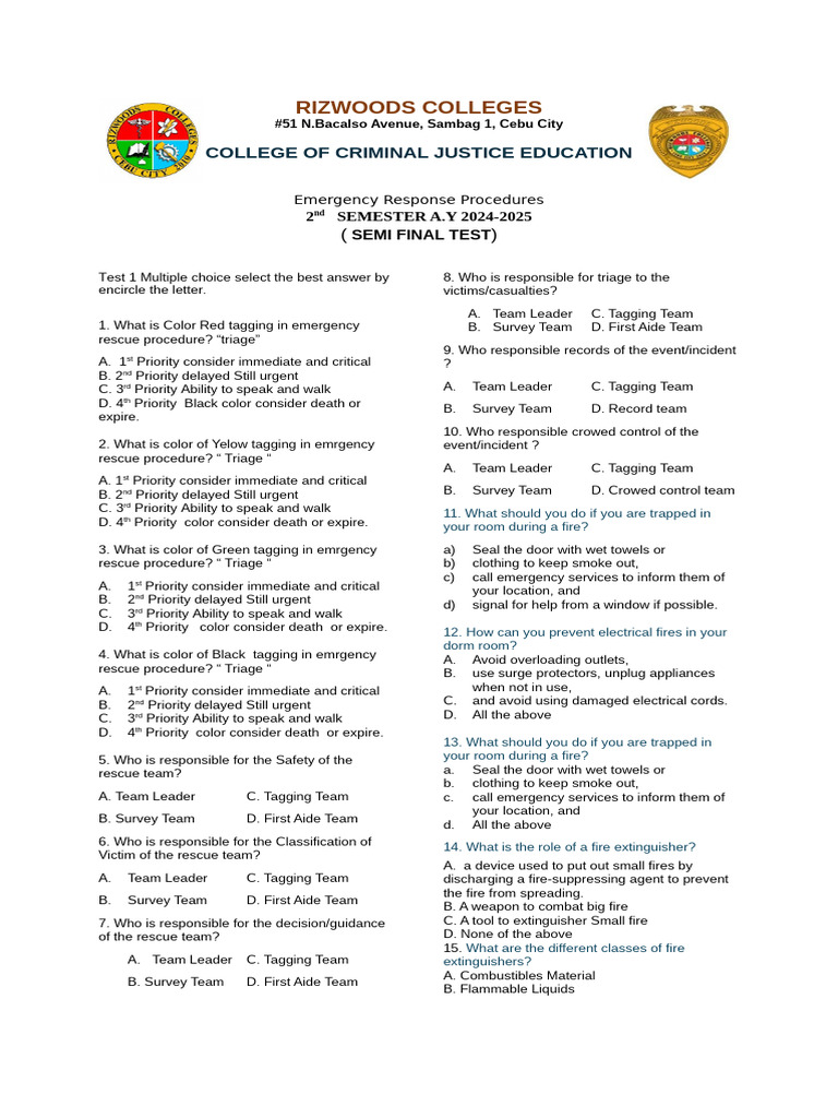 Emergency Response Procedures Guide | PDF | Emergency | Emergency ...