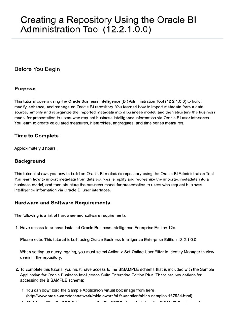 Creating a Repository Using the Oracle BI Administration Tool (12.2.1.0 ...
