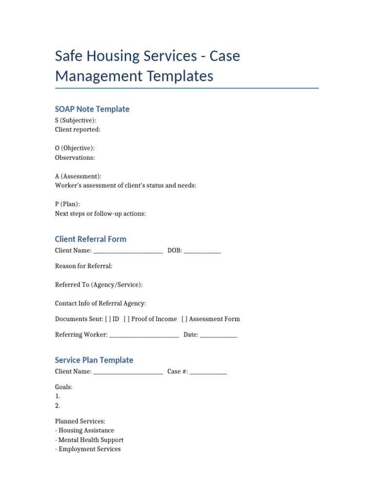 Social Work SOAP Note Template | PDF