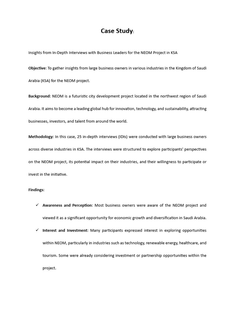 Case Study - NEOM Project | PDF | Saudi Arabia | Sustainability