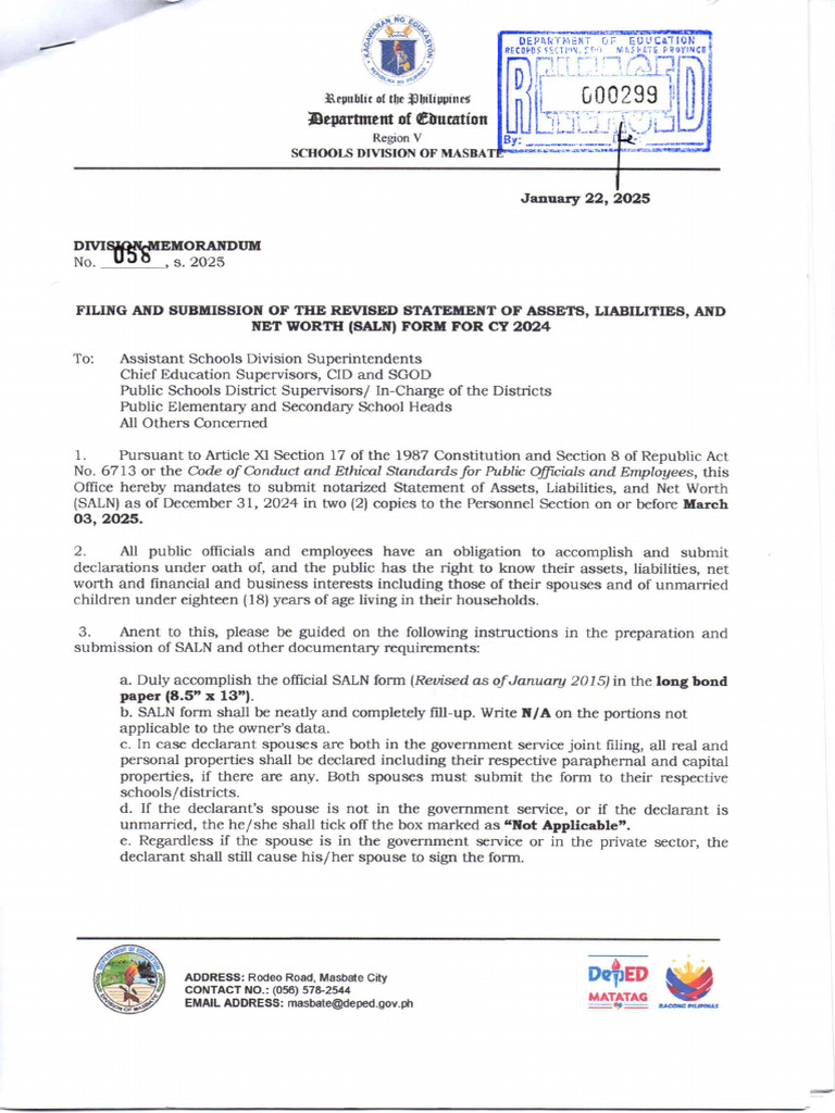 Div Memo 058 2025 | PDF