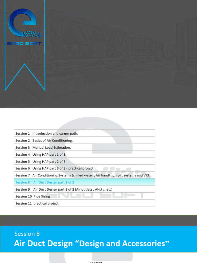 Session-8 Air Duct Design Part 1 of 2 | PDF | Duct (Flow) | Flow ...
