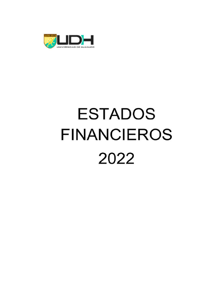 Estados Financieros UDH 2022 | PDF
