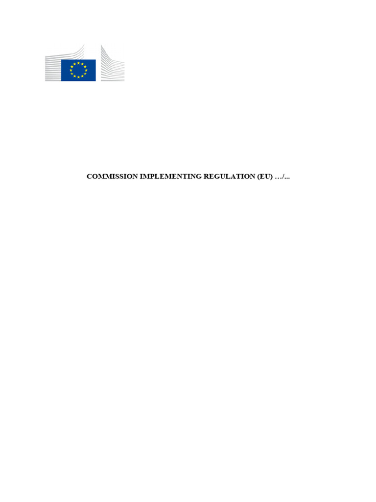 Final Draft Commission Implementing Regulation | PDF | Directive (European Union) | European Union