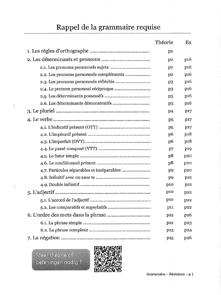 Dossier de Rappel - Grammaire | PDF