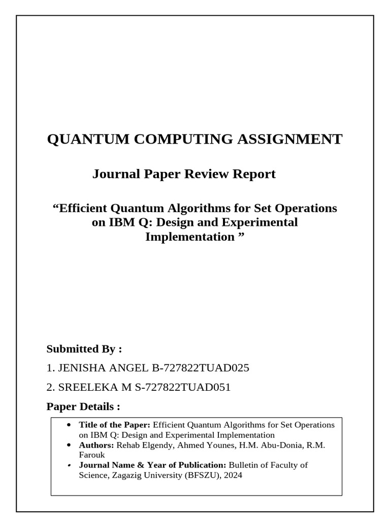Component-2 - Jenisha Angel B & Sreeleka M S | PDF | Quantum Computing ...