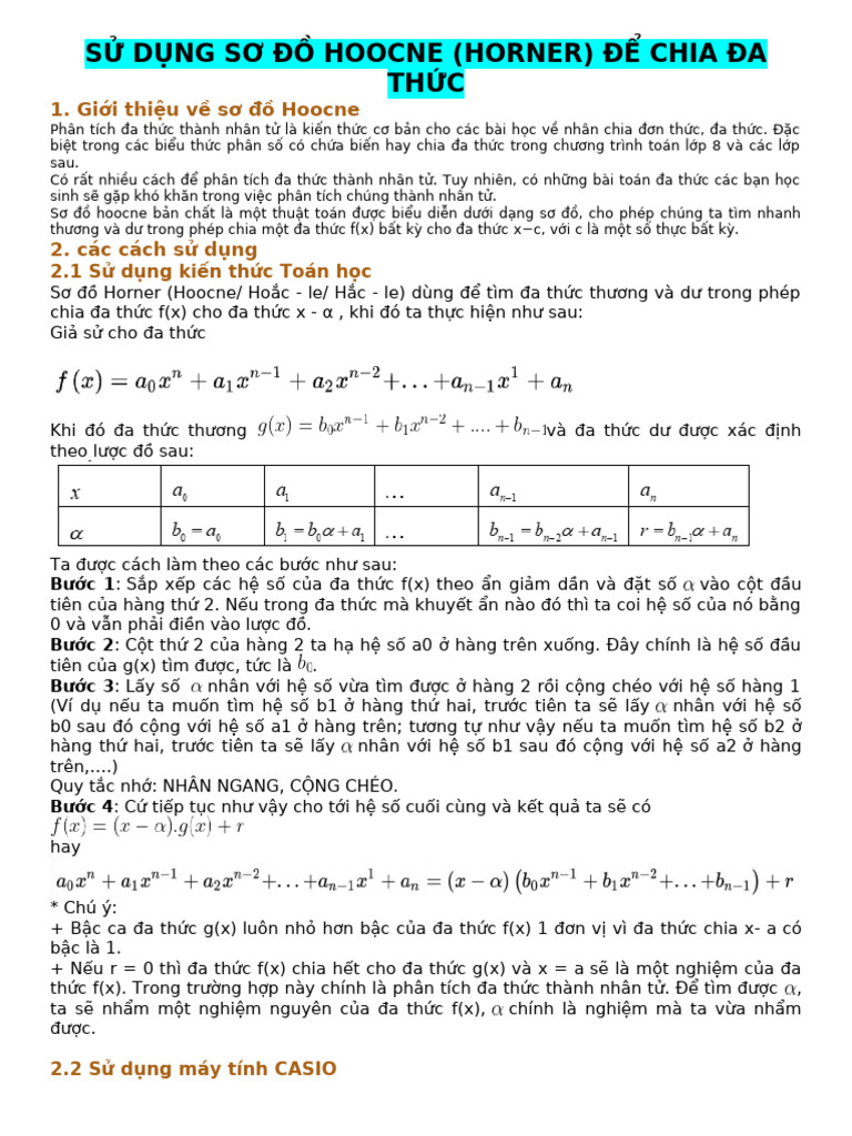 S D NG Sơ Đ Hoocne | PDF