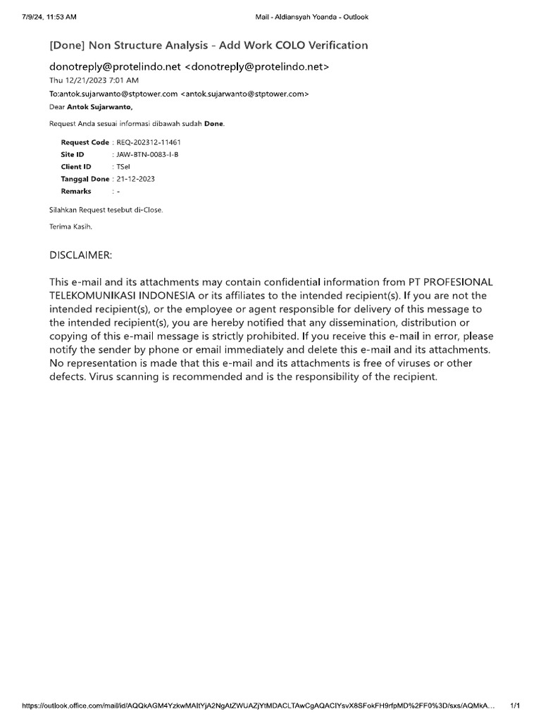 (Done) Non Structure Analysis - Addwork COLO Verification | PDF