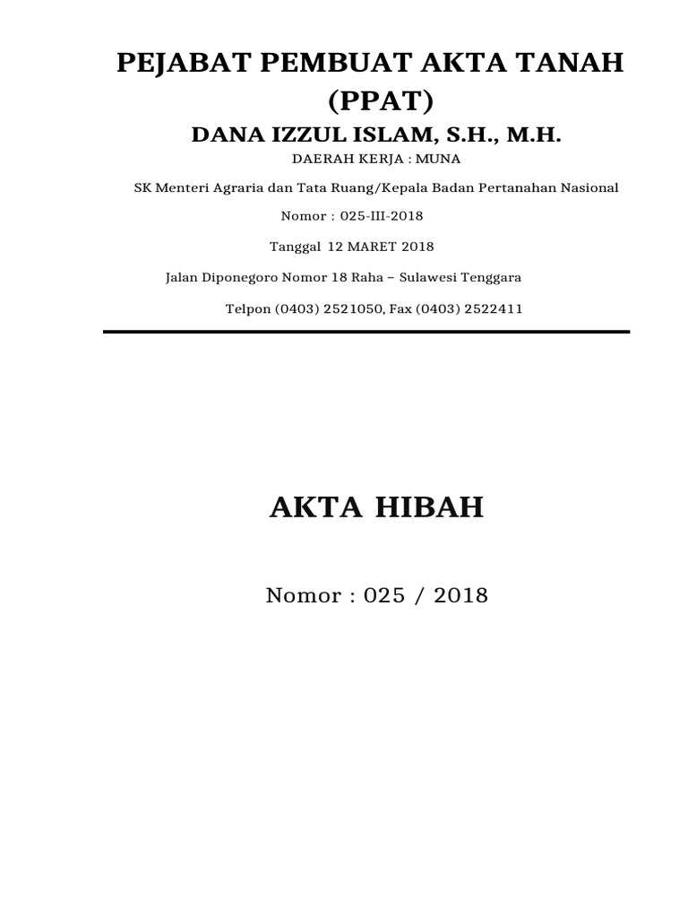 Akta Hibah | PDF