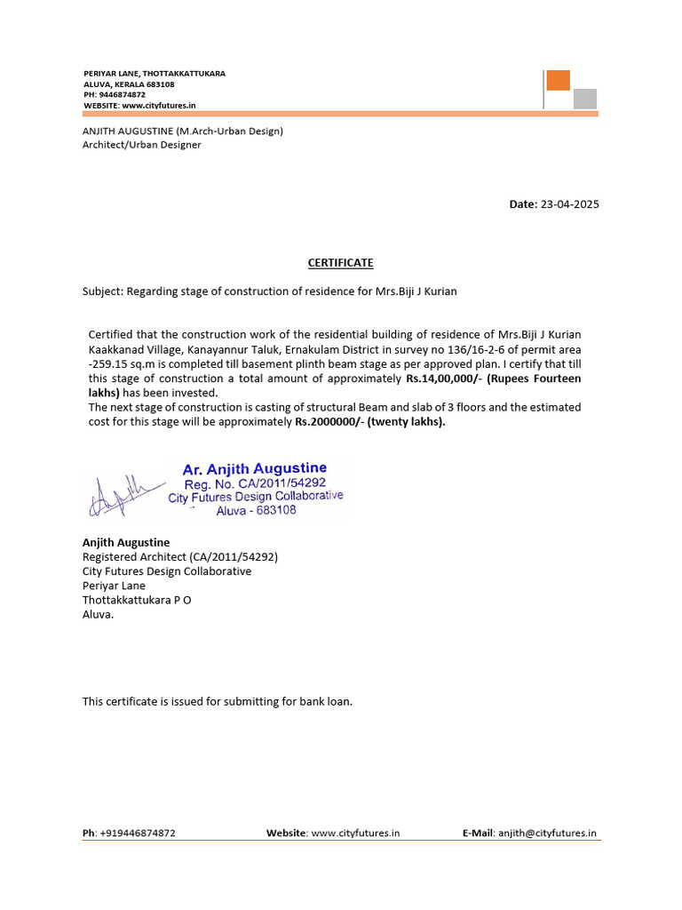 Stage Certificate Slab Ground | PDF