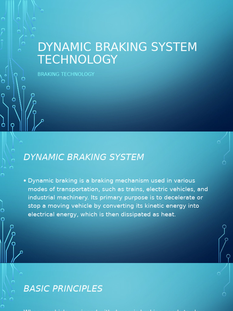 Dynamic Braking System Technology | PDF | Brake | Electric Motor