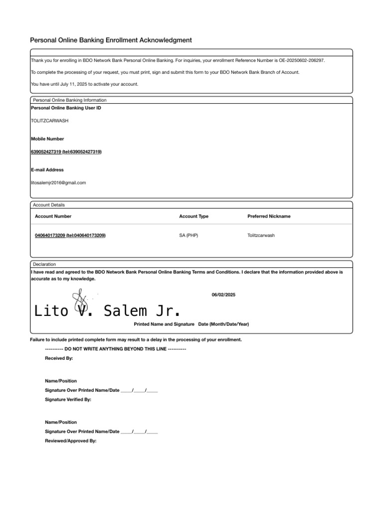 Personal Online Banking - BDO Network Bank, Inc. | PDF