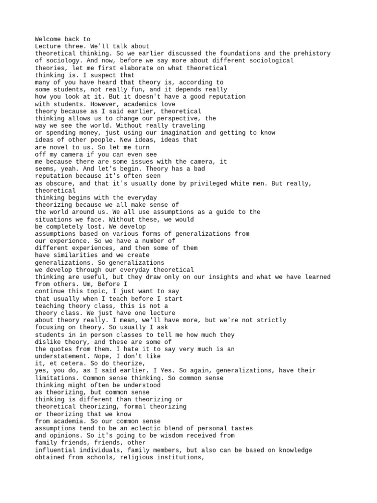 Lecture 3 Part 1 Transcript | PDF | Theory | Marxism