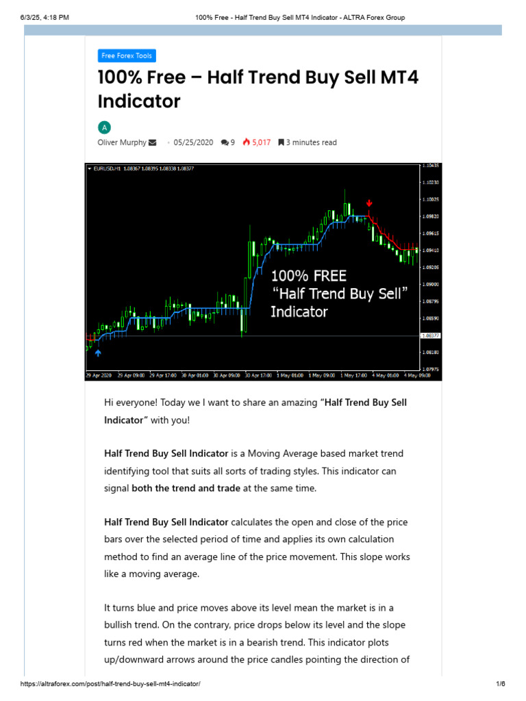 Free Half Trend Buy Sell Indicator MT4 | PDF | Market Trend | Financial ...