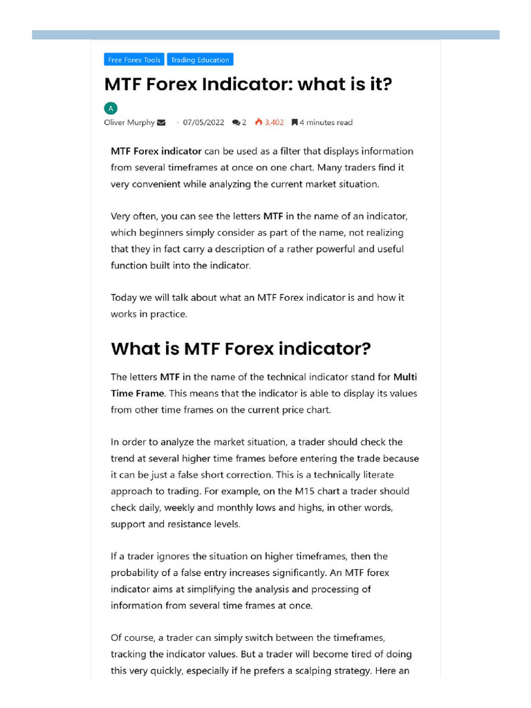 MTF Forex Indicator What Is It | PDF