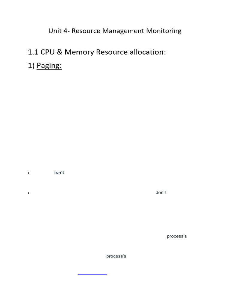 Unit 4-Memory - CPU Resource Allocation | PDF | Computer Data Storage | Computer Architecture