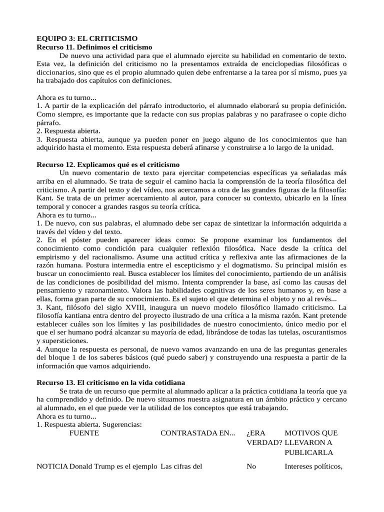 CRITICISMO | PDF | Conocimiento | Immanuel Kant