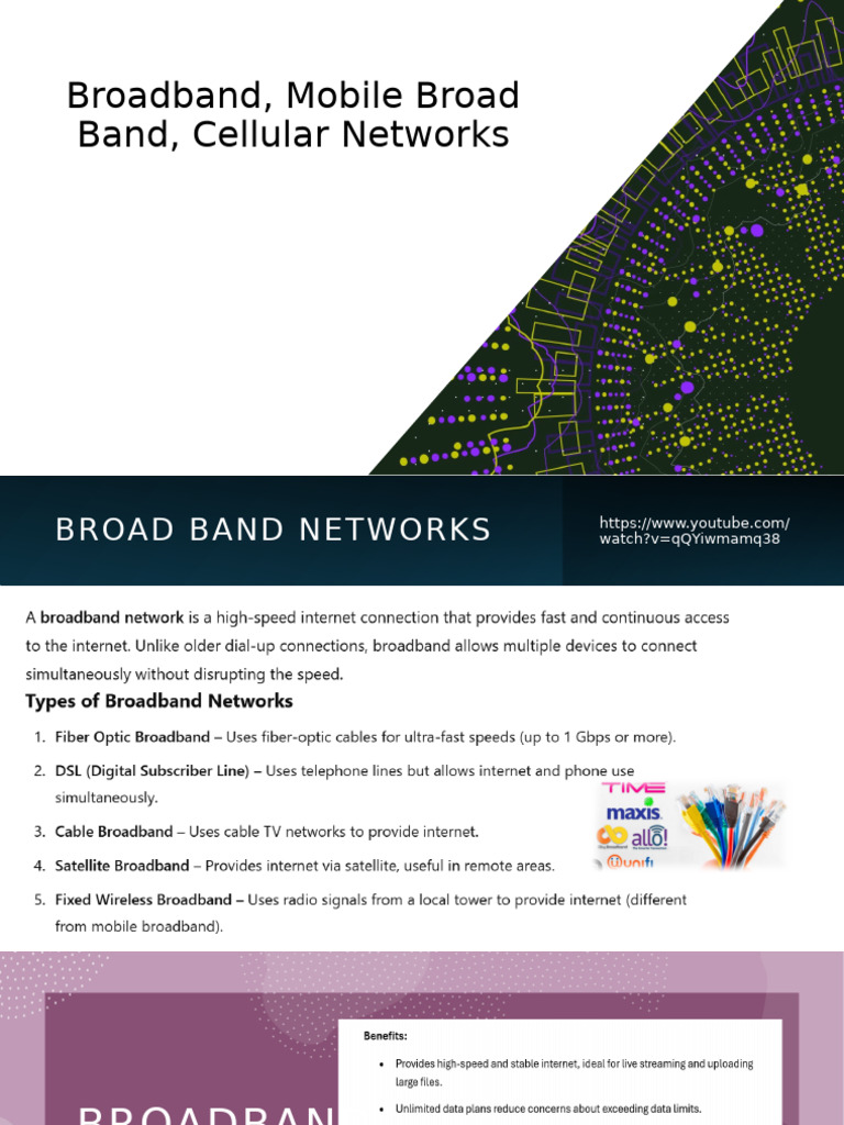 Broadband, Mobile Broad Band, Cellular Networks | PDF