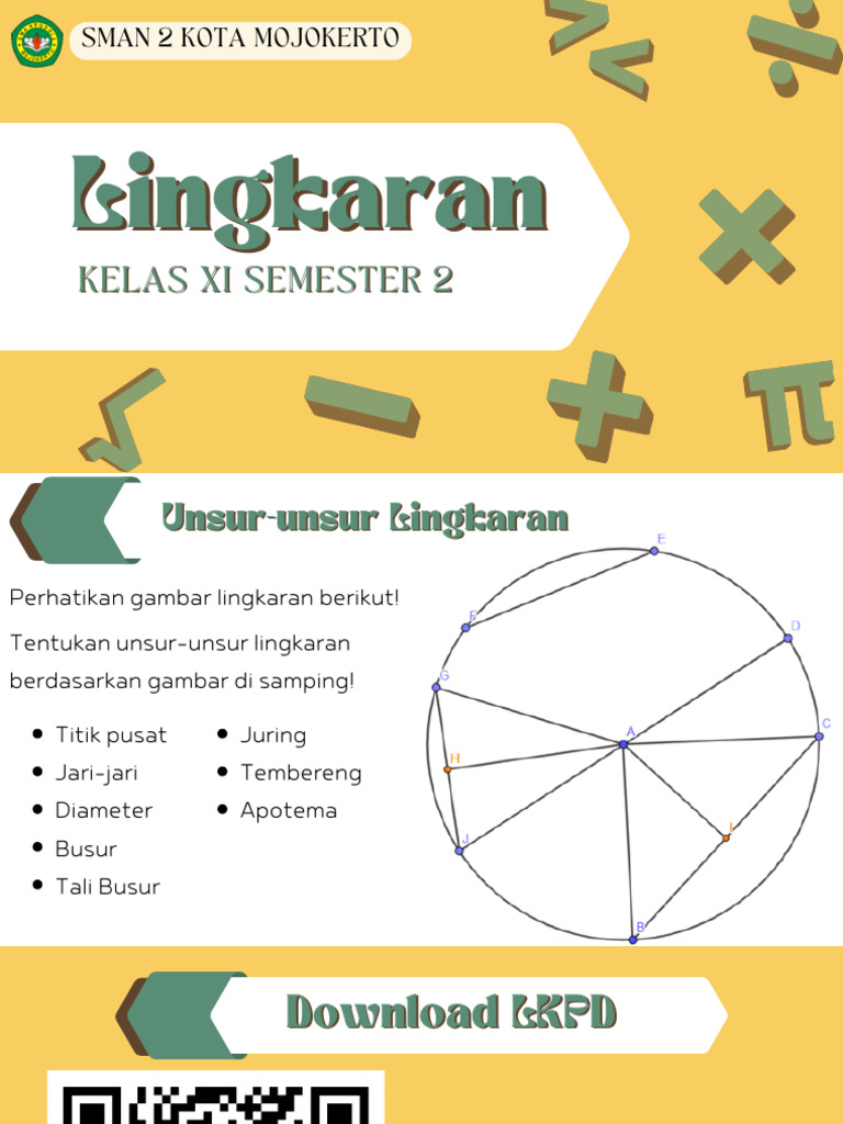 Bahan Ajar Lingkaran, Unsur-unsur, Keliling, Luas, Panjang Busur, Dan ...