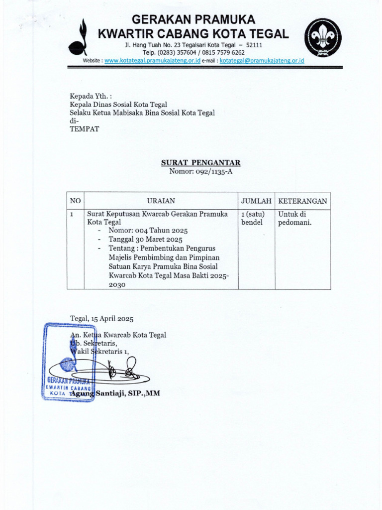SK Pembentukan Saka Bina Sosial | PDF