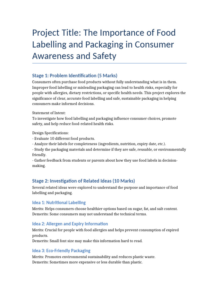 Food Labelling and Packaging Analysis | PDF | Food Allergy