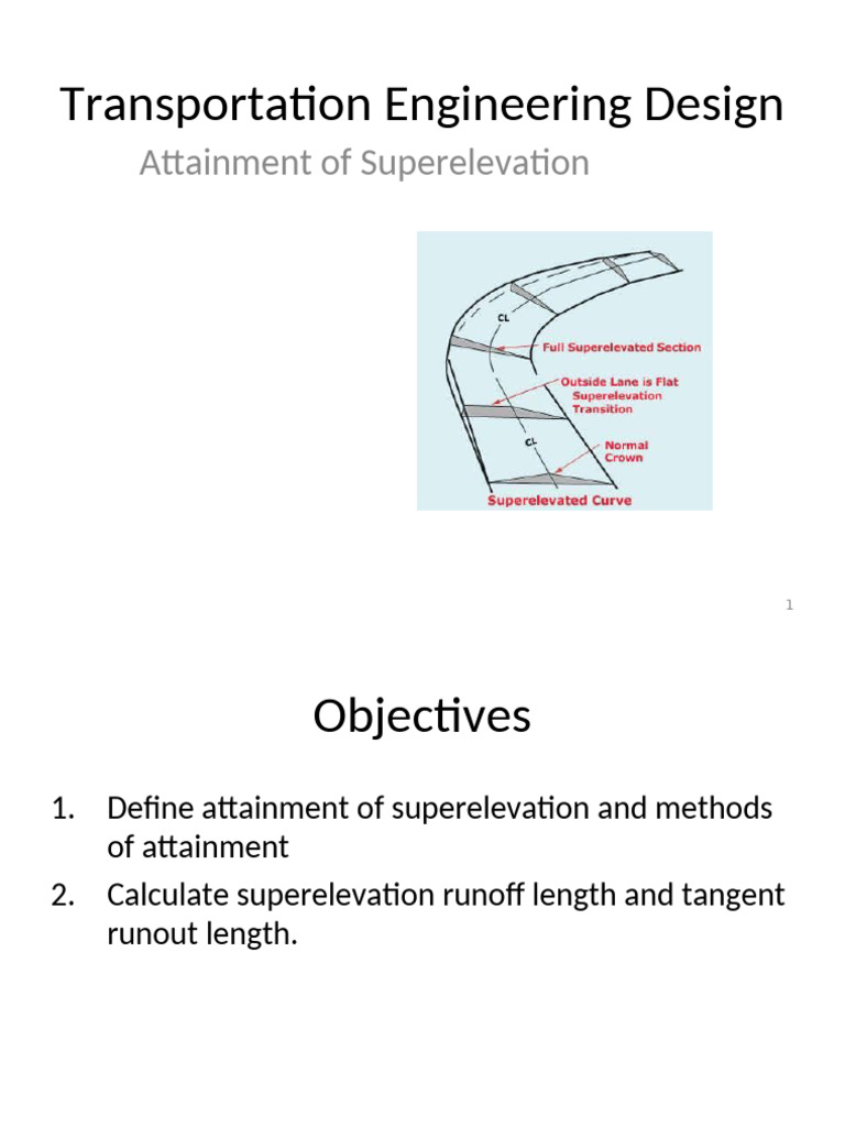 Methods for Attaining Superelevation | PDF | Transport