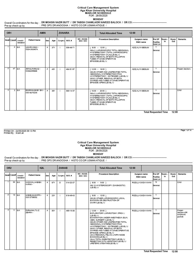 Mor List Monday | PDF | Medical Procedures | Surgery
