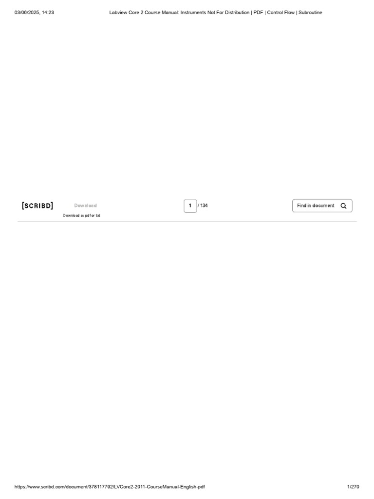 Labview Core 2 Course Manual - Instruments Not For Distribution - PDF - Control Flow ...
