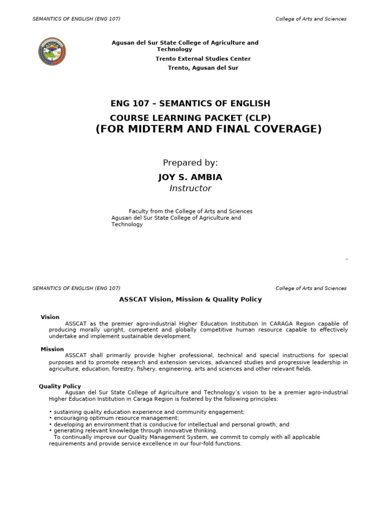 CLP in Semantics | PDF | Semantics | Word