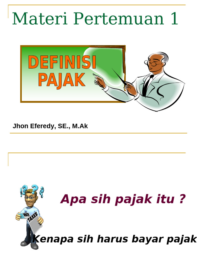 Materi 1 Definisi Pajak | PDF