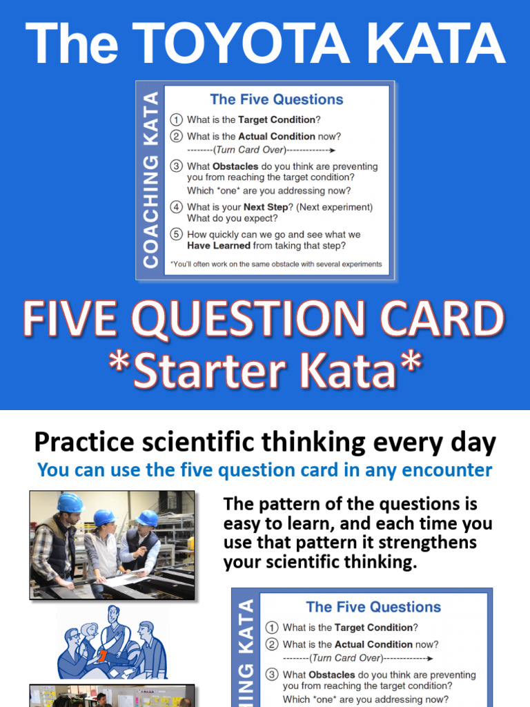 Coaching Kata: Five Question Card | PDF | Kata | Learning
