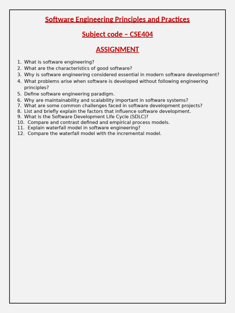 Software Engineering Principles and Practices | PDF