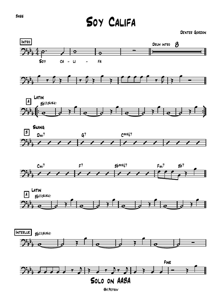 Partitura de "Soy Califa" - Dexter Gordon | PDF