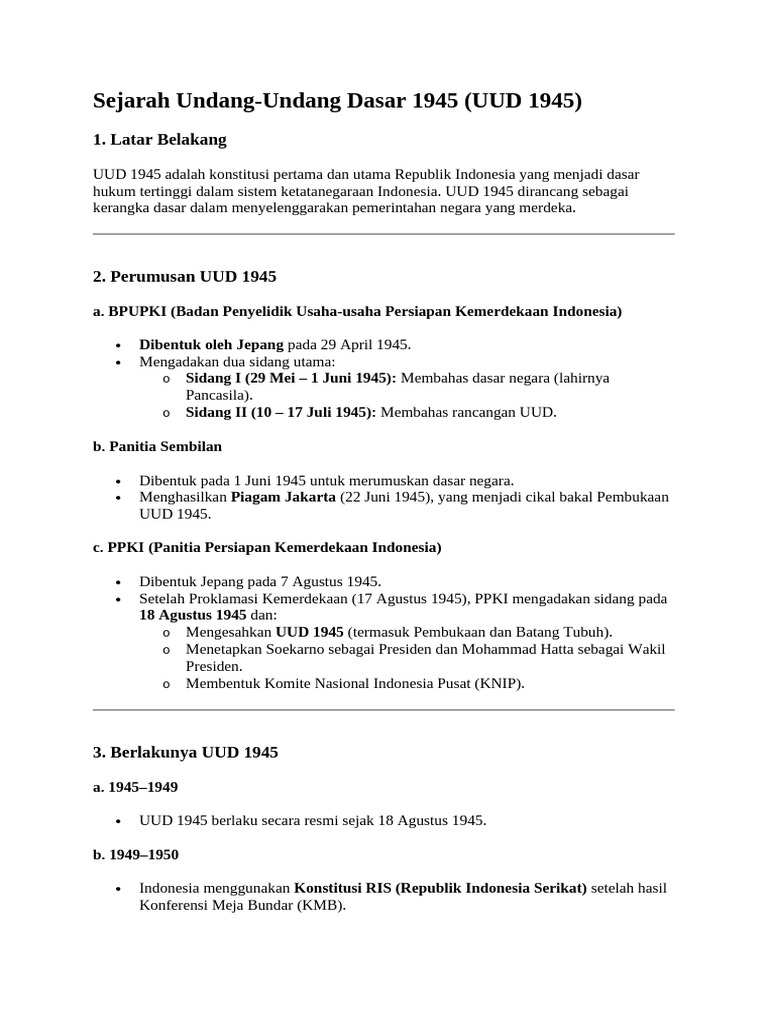 Sejarah UUD 45 | PDF
