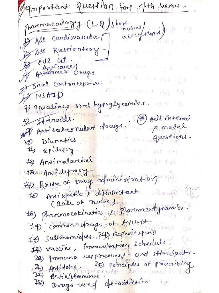 PPG, Ahn - Ii 4TH Semester Important Questions) | PDF